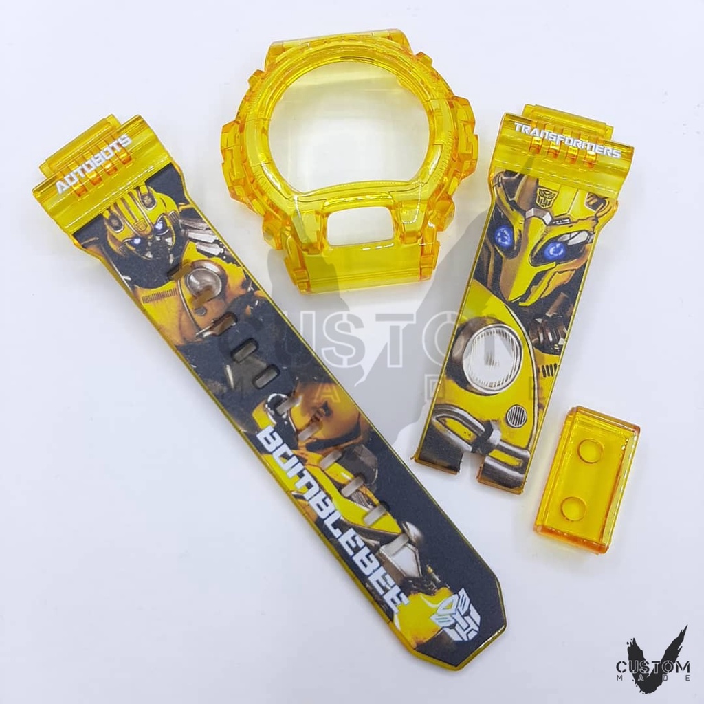 (Vcustom) GDX6900 CUSTOM PRINTING " TF BUMBLEBEE " BAND AND BEZEL WATCH ...