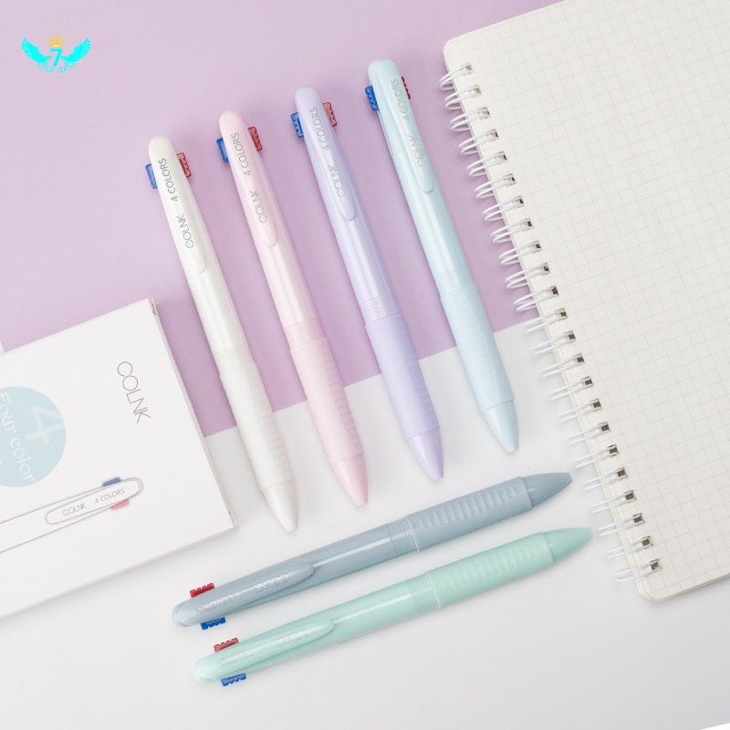 6 Pack Multicolor Ballpoint Pen, 0.5mm 4-in-1 Colored Ballpoint Gift ...