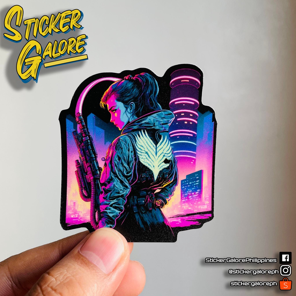NEON CYBERPUNK SHINOBI/SAMURAI PREMIUM STICKERS (WATERPROOF AND SCRATCH ...