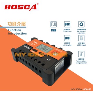 BOSCA PWM Solar Charge Controller 12V/24V/48V For Solar Off-Grid System 10A/20A/30A/40A/50A/60A ...