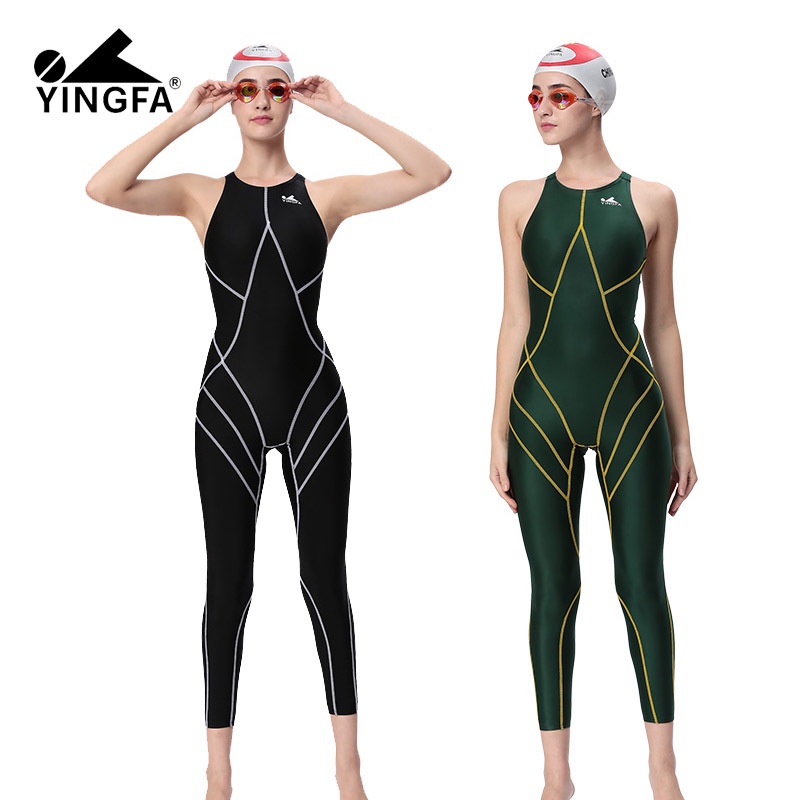 Women's Competition Swimsuit High Waist Long Leg Professional Swimwear ...