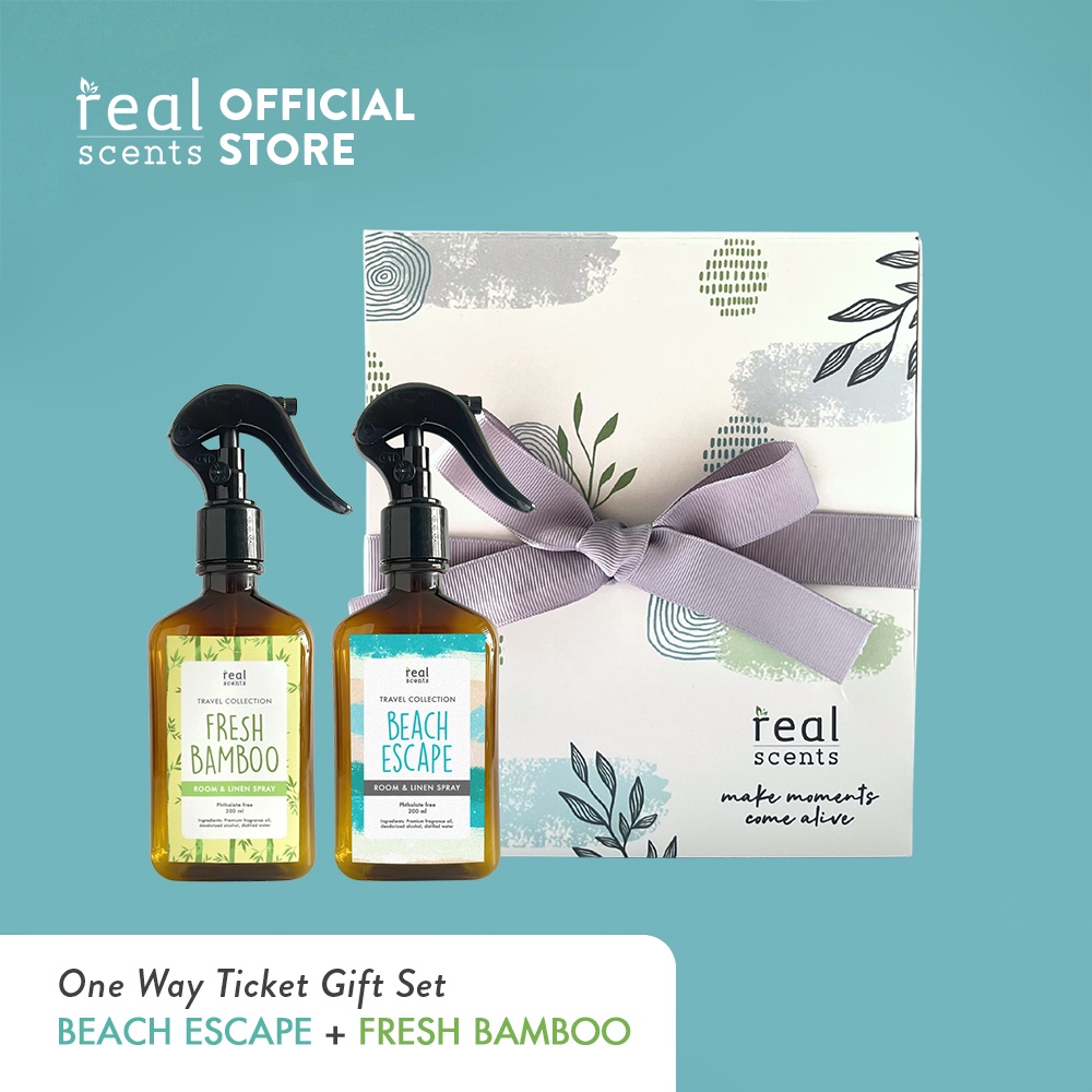 Real Scents One Way Ticket Gift Set (Room And Linen Spray) | Shopee ...