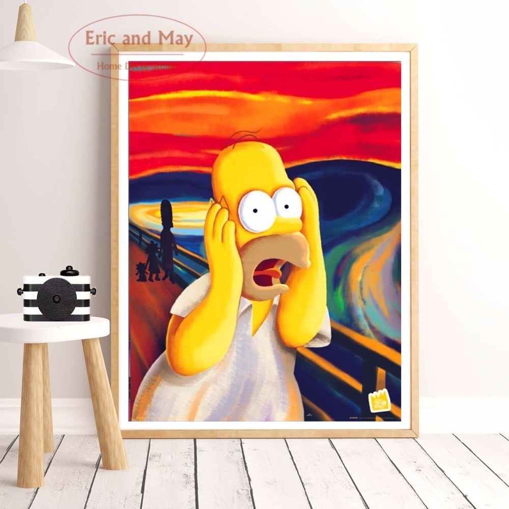 Screech Homer Simpson Scream Canvas Art Print Painting Poster Wall ...
