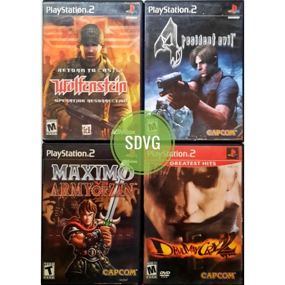 PS2 Wolfenstein•Resident Evil 4•Maximo vs Army of Zin•Devil May Cry 2 ...