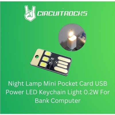 Night Lamp Mini Pocket Card USB Power LED Keychain Light 0.2W For Bank ...
