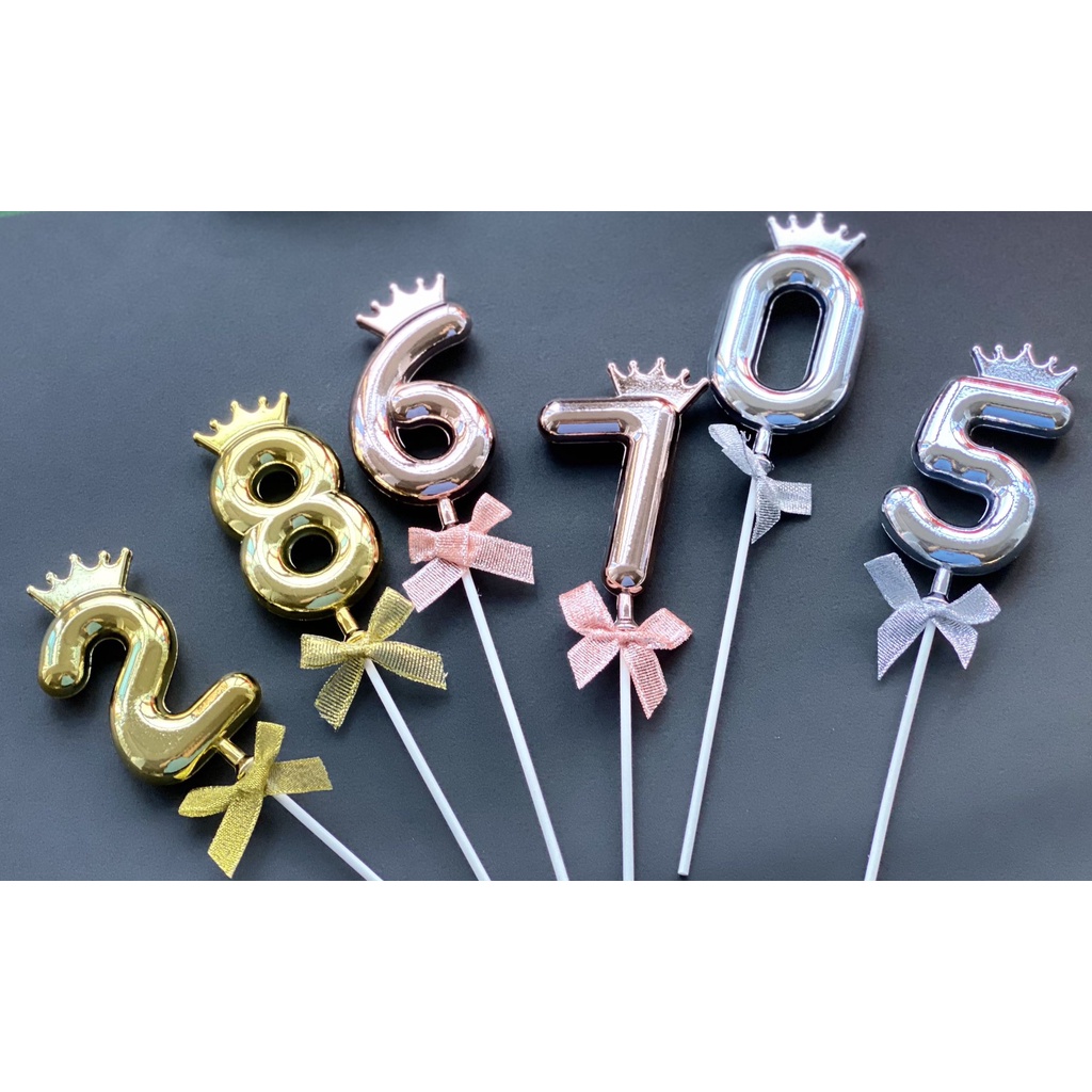 Number Cake Topper Set For Decoration Cake Happy Birthday Party ...