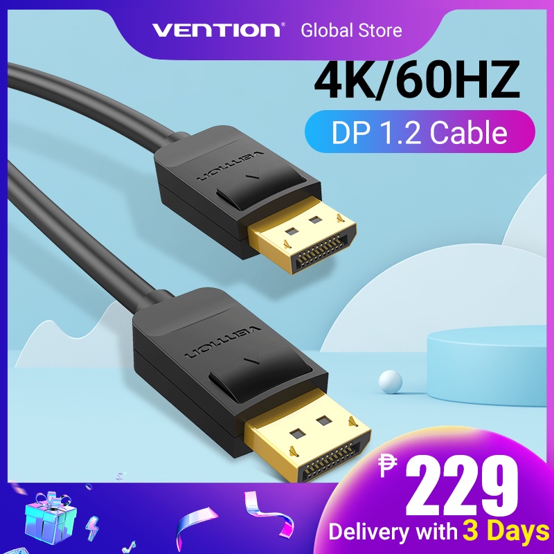 Vention Display Port Cable 4K 60Hz Dp 1.2 For Computer Monitor Tv ...
