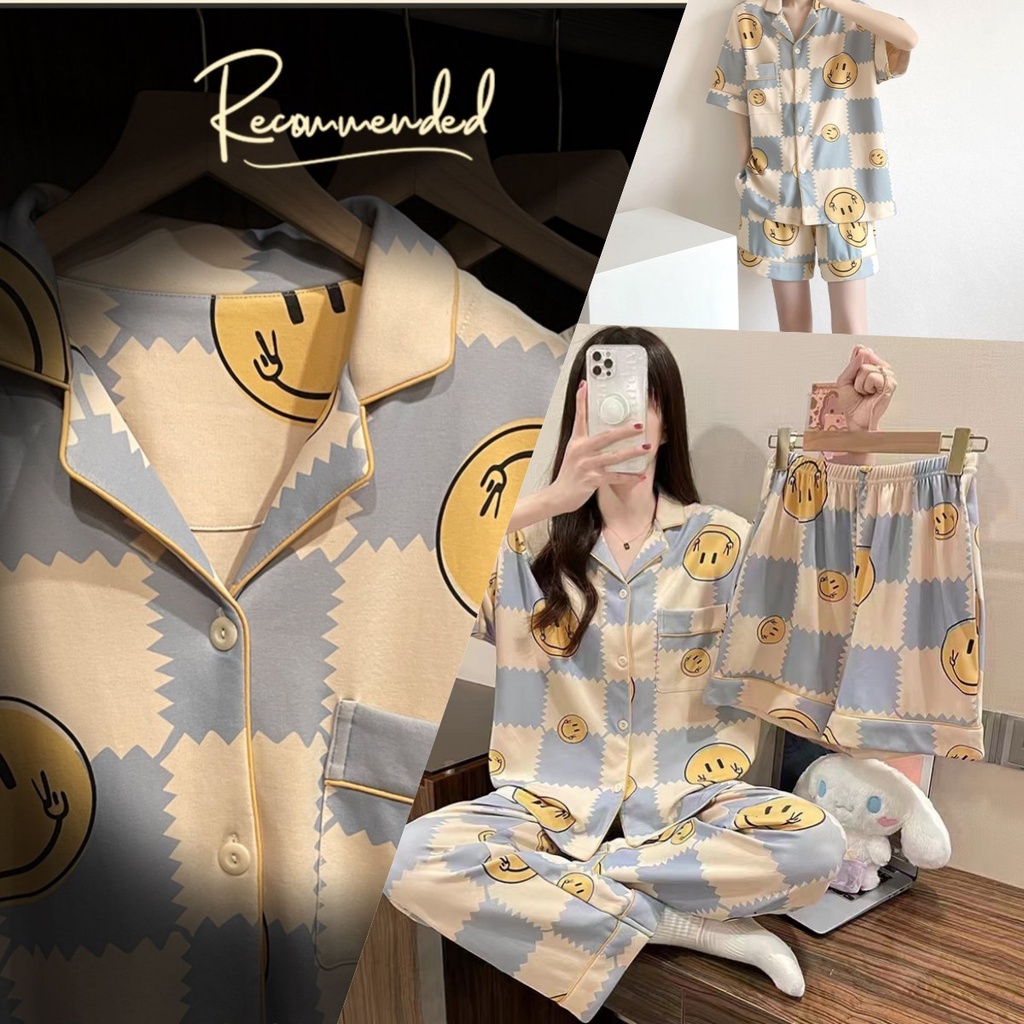 3in1 Korean Terno Prints Shortsleeves Shorts/Pajama Terno Sleepwear Set ...