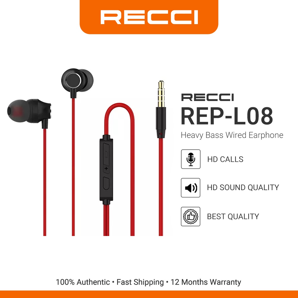 Recci REP-L08 Wired Earphone | Shopee Philippines