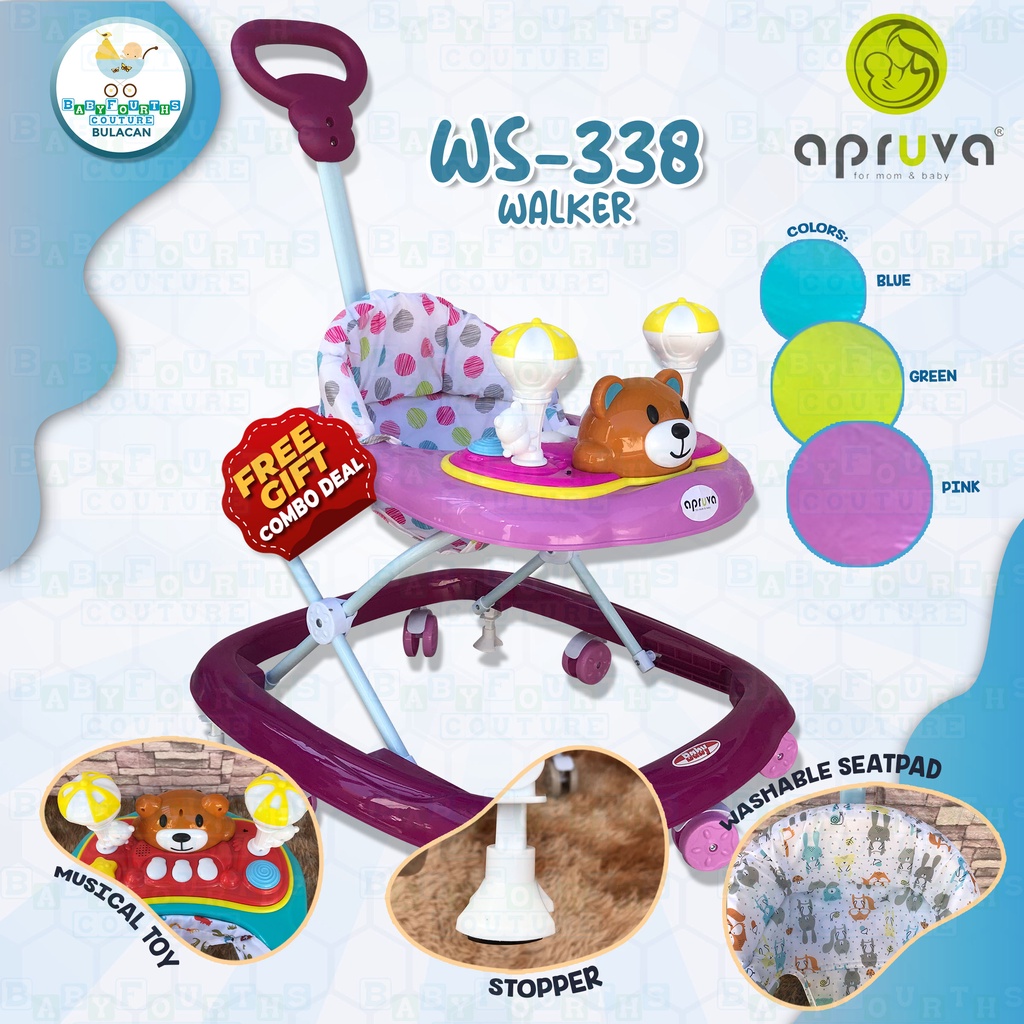 COD NEW! Apruva WS-338 with Push Bar Handle Walker for Baby | Shopee ...