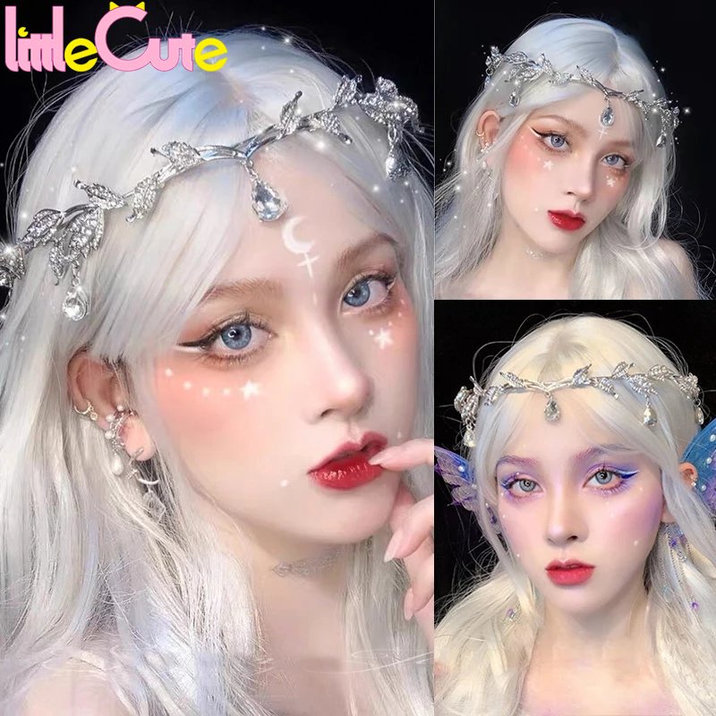 Party Decoration Headdress Crown Leaves Waterdrop Rhinestone Tiara ...