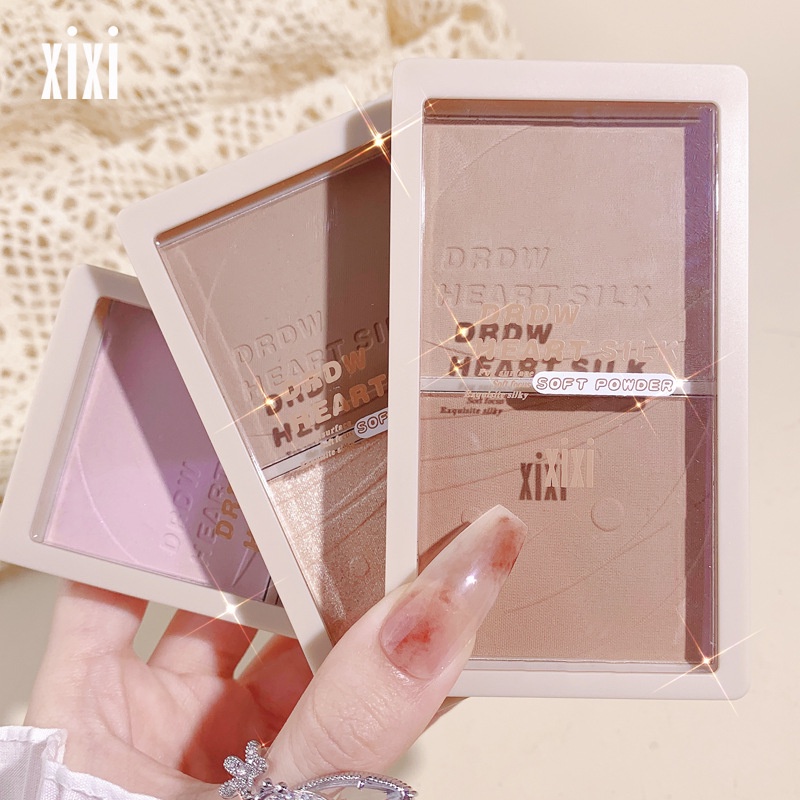 xixi heart-drawing silk soft two-color contouring powder three ... xixi heart-drawing silk soft two-color contouring powder three ...