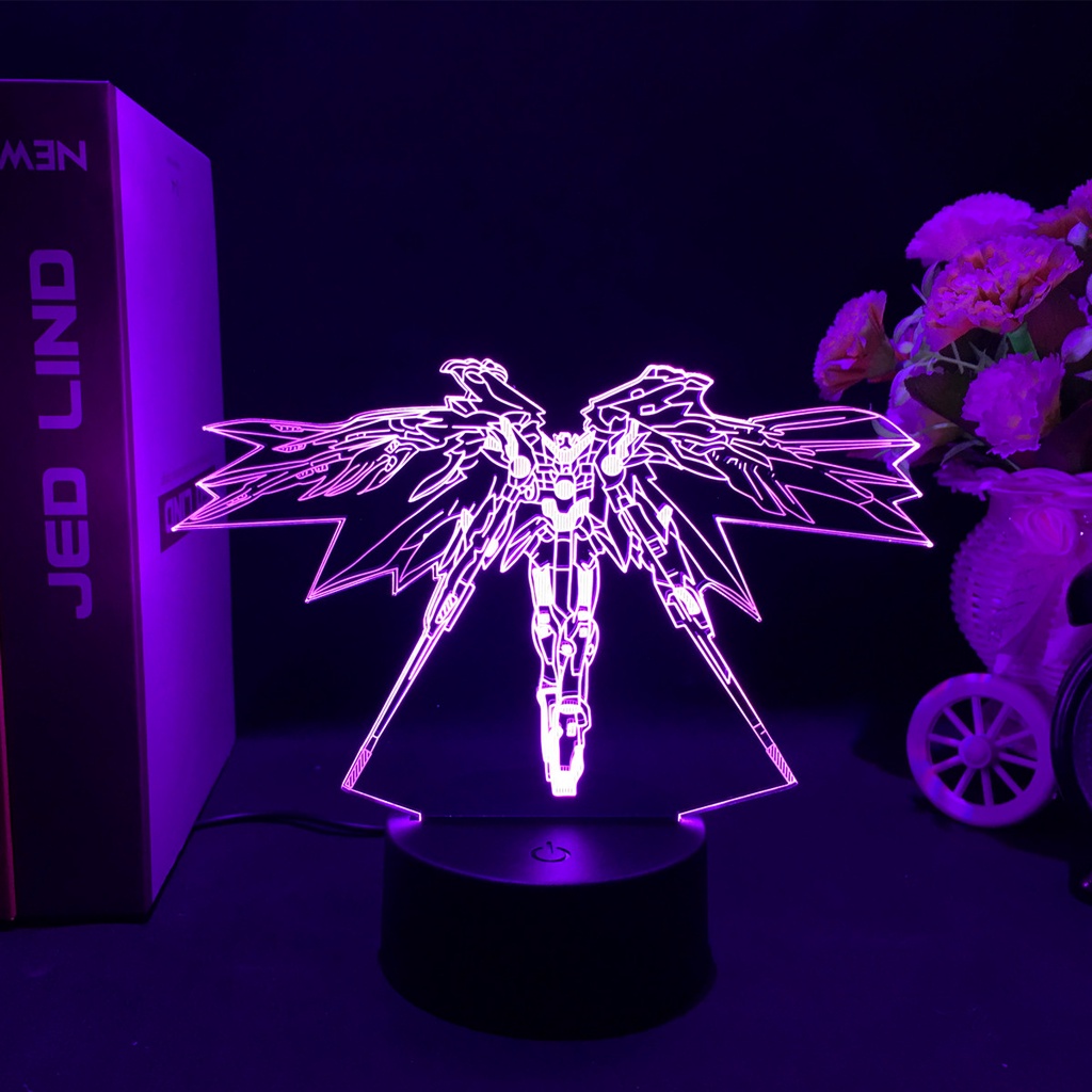 Anime 3D Night Light GUNDAM Touch Sensor for Bedroom Decor Light Cute ...