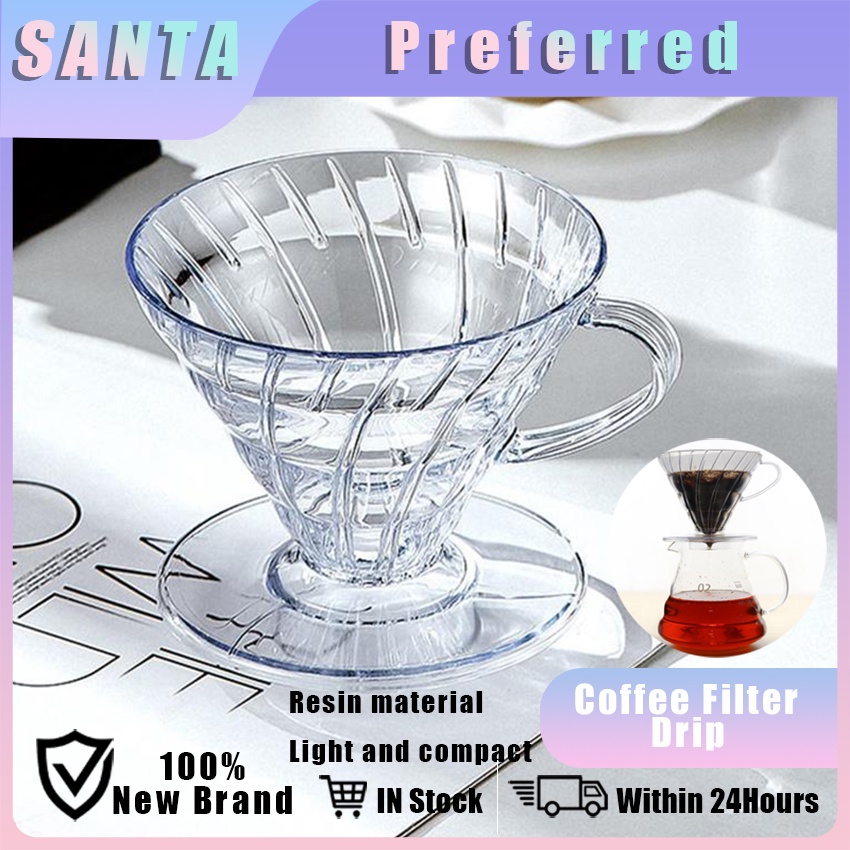 Cone Coffee Filter Dripper Resin Material Heat Resistant V60 Coffee ...