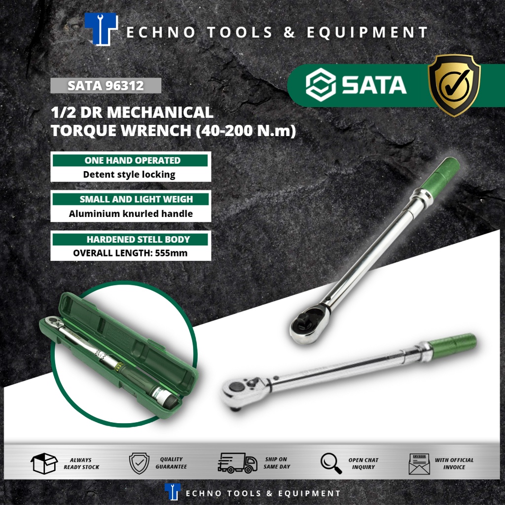 SATA 96312 1/2 DR MECHANICAL TORQUE WRENCH (40-200 N.m) | Shopee ...