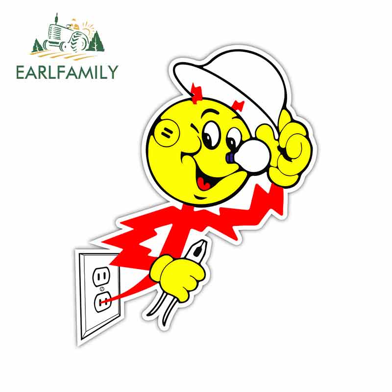 EARLFAMILY 13cm x 10.4cm For Reddy Kilowatt Electrician Power Outlet ...