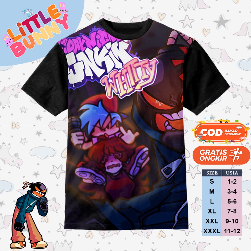 Whitty FNF FUNKIN ART 11 3D Character Children's T-Shirt FNF - LITTLE ...