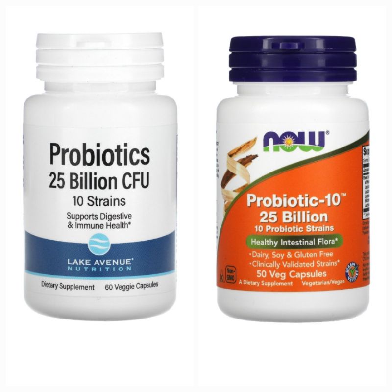 Now Probiotic 10 (25 Billion CFU) 10 Probiotic Strains - 50 Veggie Caps ...