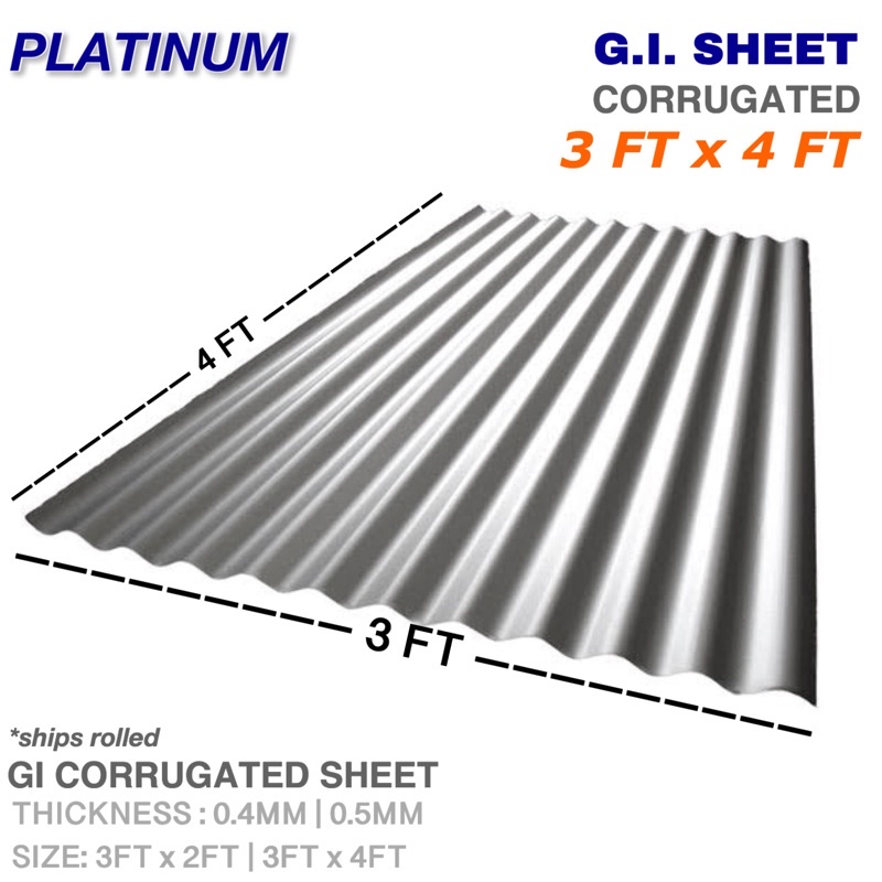 3ft X 4ft Gi Corrugated Sheet Yero • Galvanized Iron Roofing 0