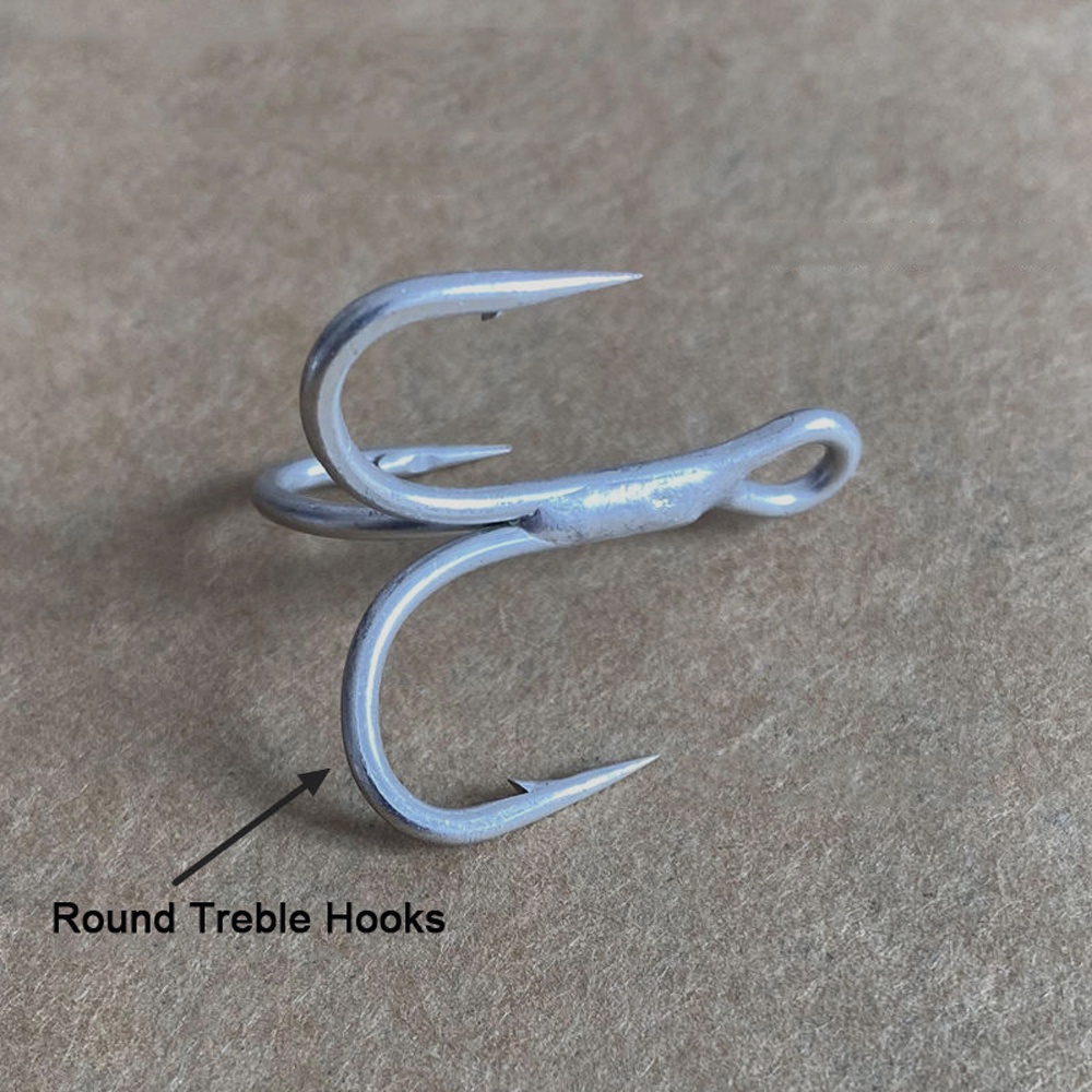 Creekmoon Fishing Treble Hooks 6X Strong Carbon Steel Classic Round ...