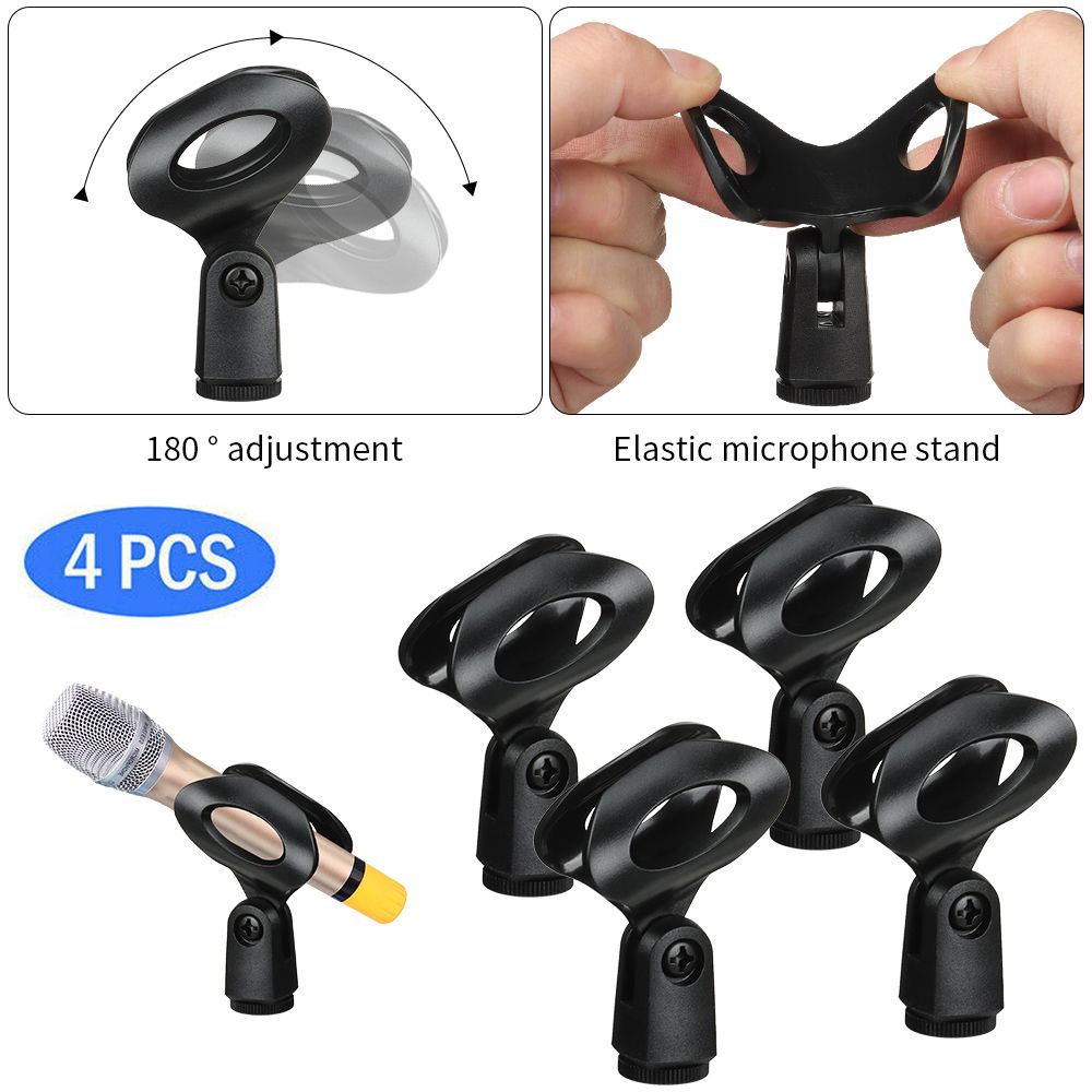 4 Packs Universal Microphone Clip for Shure Mic Mount Holder Handheld ...