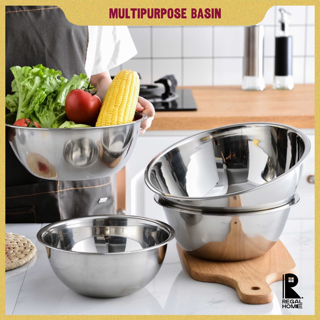 Multipurpose Stainless Steel Circle Bowl Thick Basin Sauce Bowl Salad ...