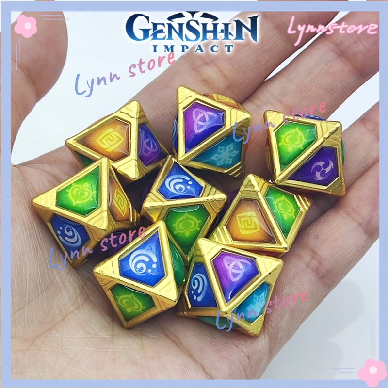 Game Genshin Impact Cosplay Dice Genius Lnvokation TCG Polyhedral 7 ...