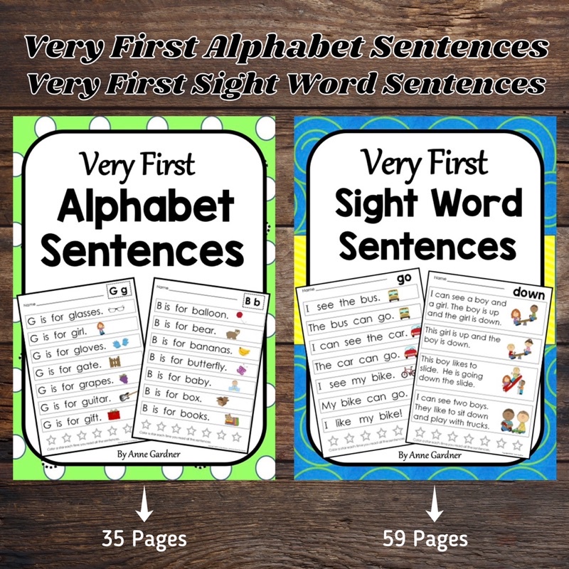Very First Alphabet Sentences & Very First SightWord Sentences | Shopee ...