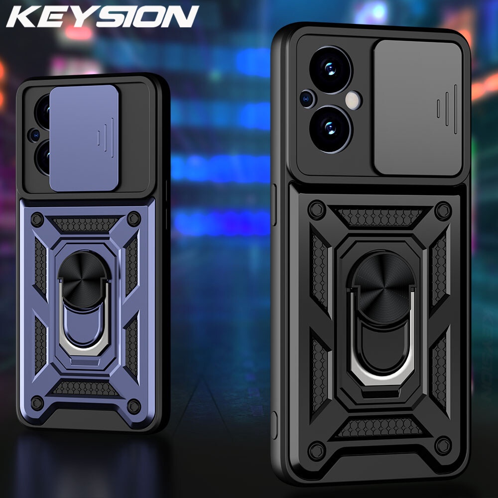 KEYSION Shockproof Armor Case for OPPO Reno8 Z 5G 7 8 Lite Slide Camera ...