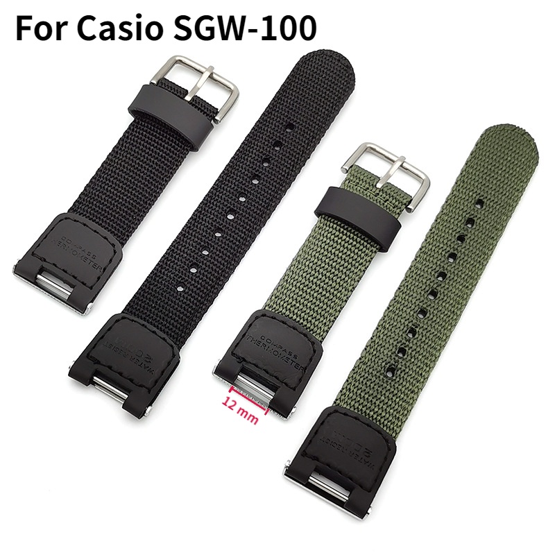 Nylon Watch Straps For Casio G-shock SGW100 12mm with Metal Connector ...