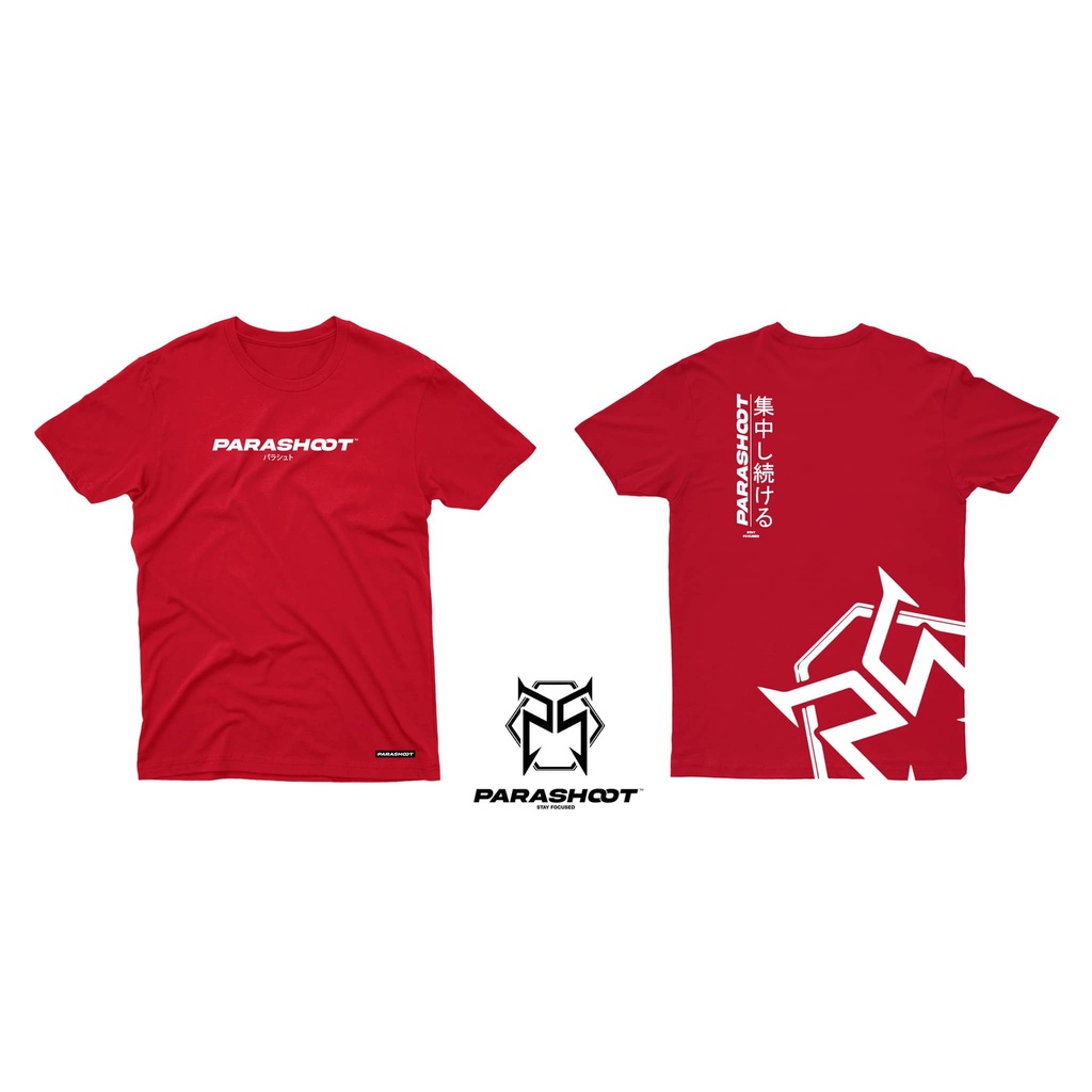 PARASHOOT - STAY FOCUSED BASIC TEE(RED) | Shopee Philippines