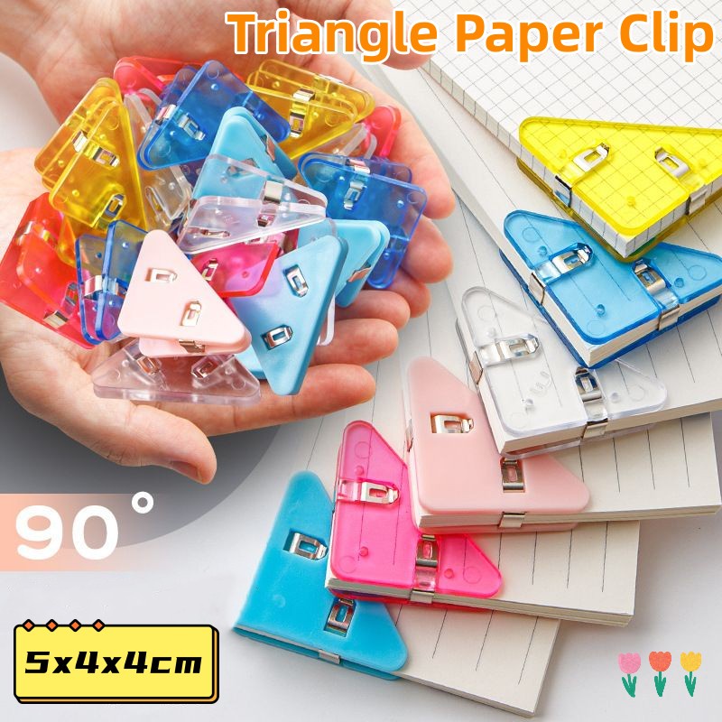 Transparent Colorful Clip Triangle Test Paper Clip Cute Memo Holder ...