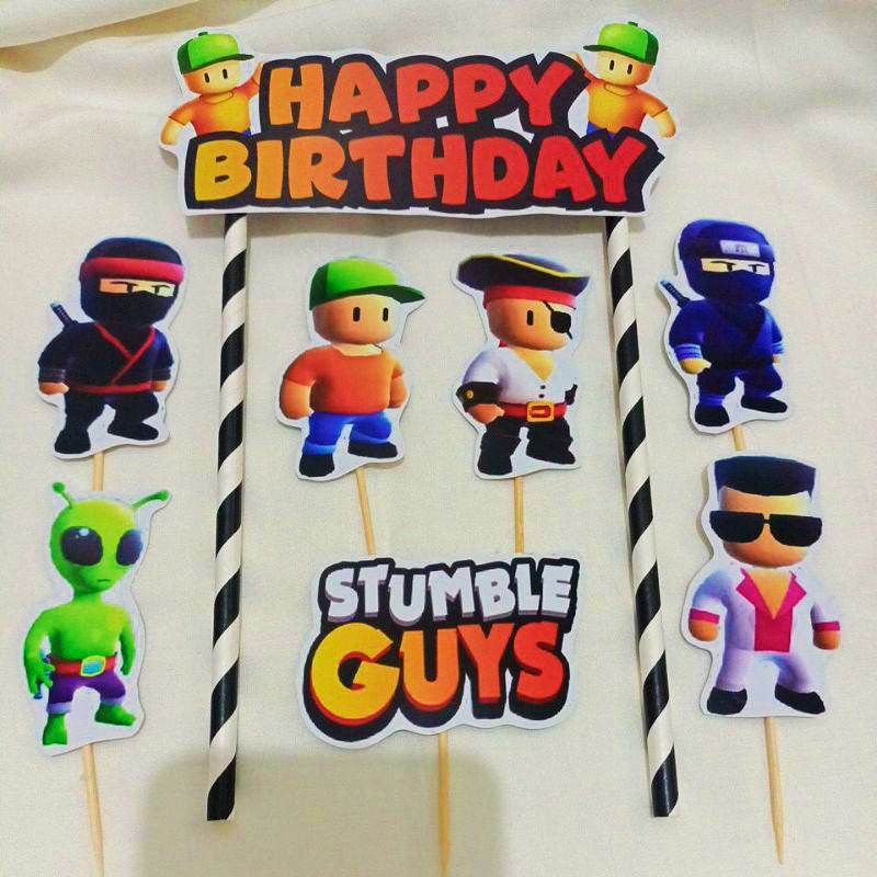 Character cake Topper/stumble guys character birthday cake decoration ...