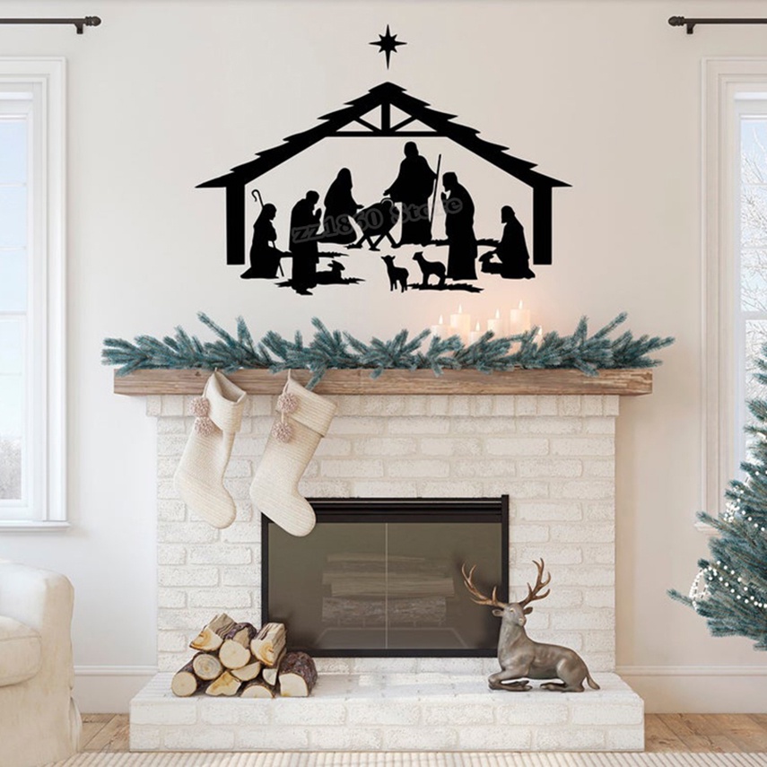 Christmas Religious Wall Decal Nativity Jesus Birth Scene Religious ...