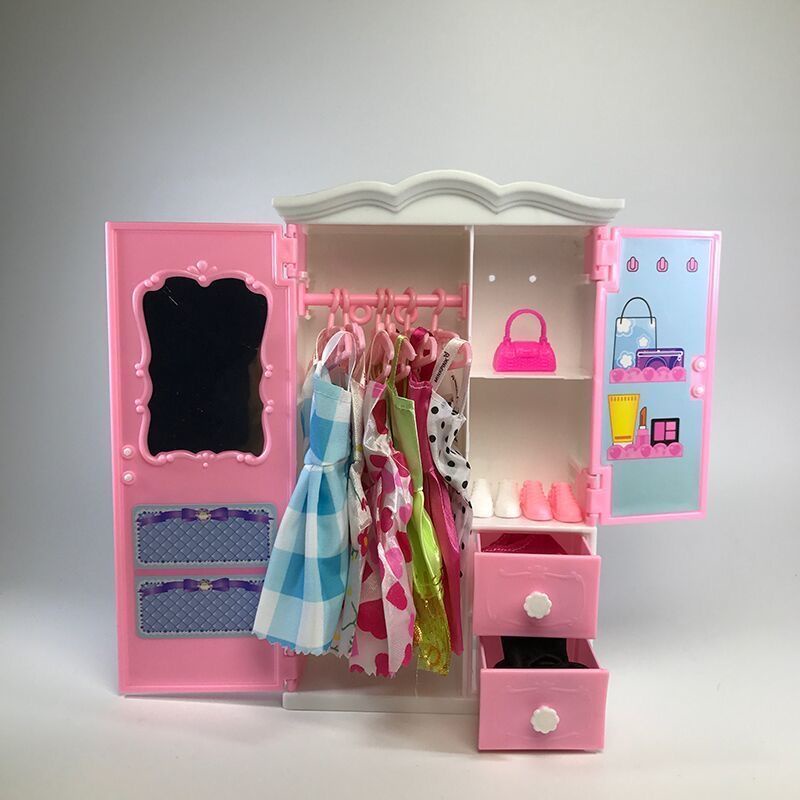 Barbie Doll Dream Wardrobe Cabinet Storage Cabinet Girl Cabinet Set ...