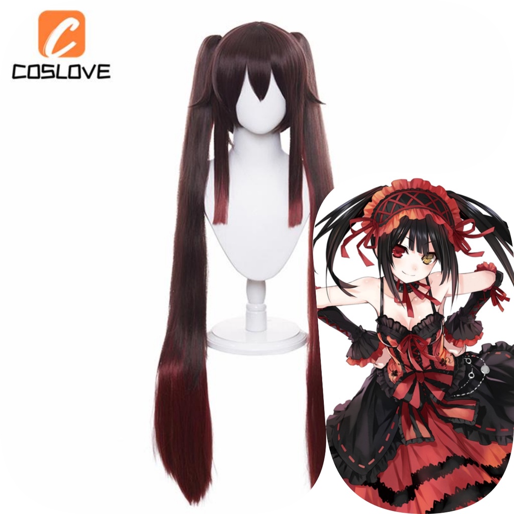 Anime DATE A LIVE Nightmare Tokisaki Kurumi Cosplay Costume Long Wigs ...