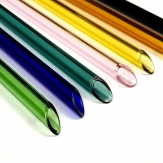 EcoFriendlyStuffs Pyrex Glass Straws Reusable with Milk Tea Size 12 mm ...