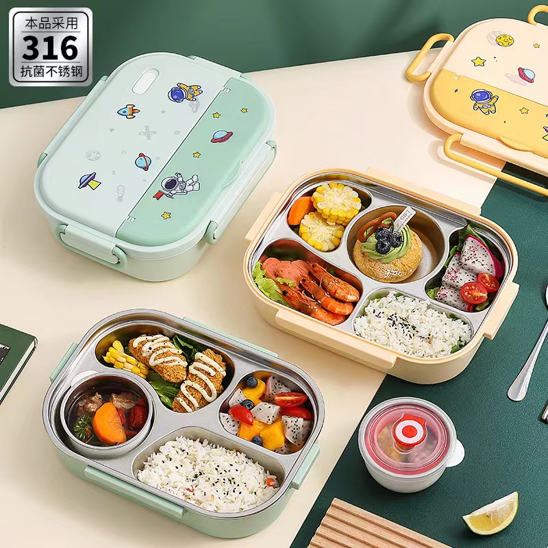 1x 316 Stainless Steel Thermal Lunch Box Cute Cartoon Kawaii Kids Lunch ...
