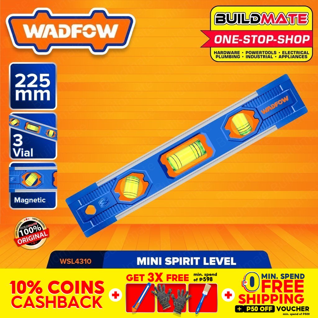 WADFOW Mini Spirit Level With Magnetic 225mm Mini Bubble Level Box ...
