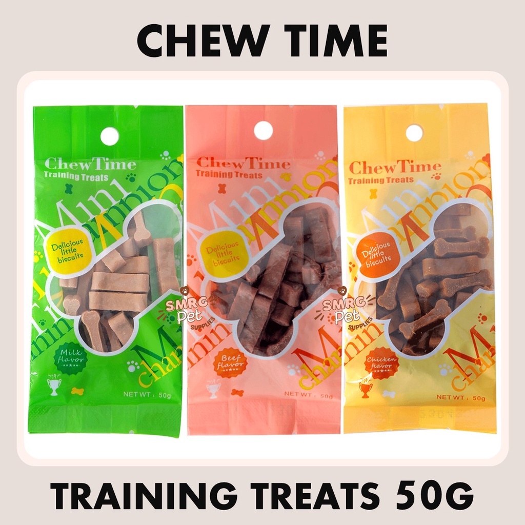 Chew Time Training Dog Snack Treats 50g Beef Chicken Milk Mixed New ...