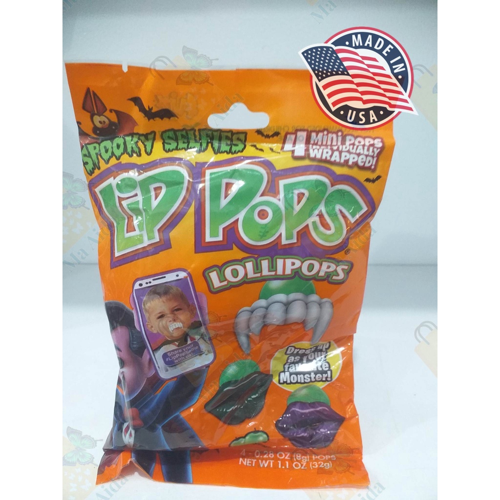 Halloween Spooky Lip Pops lollipop 4 mini pops 1.1 oz(32g) | Shopee ...