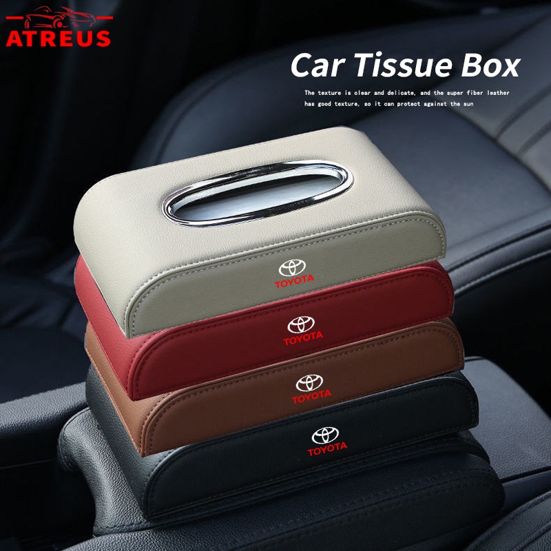Toyota Premium Leather Car Tissue Box Auto Tissue Storage Case For Vios ...