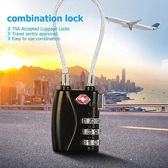 3 Digit Number Suitcase Padlock Steel Rope Number Padlock Suitcase ...