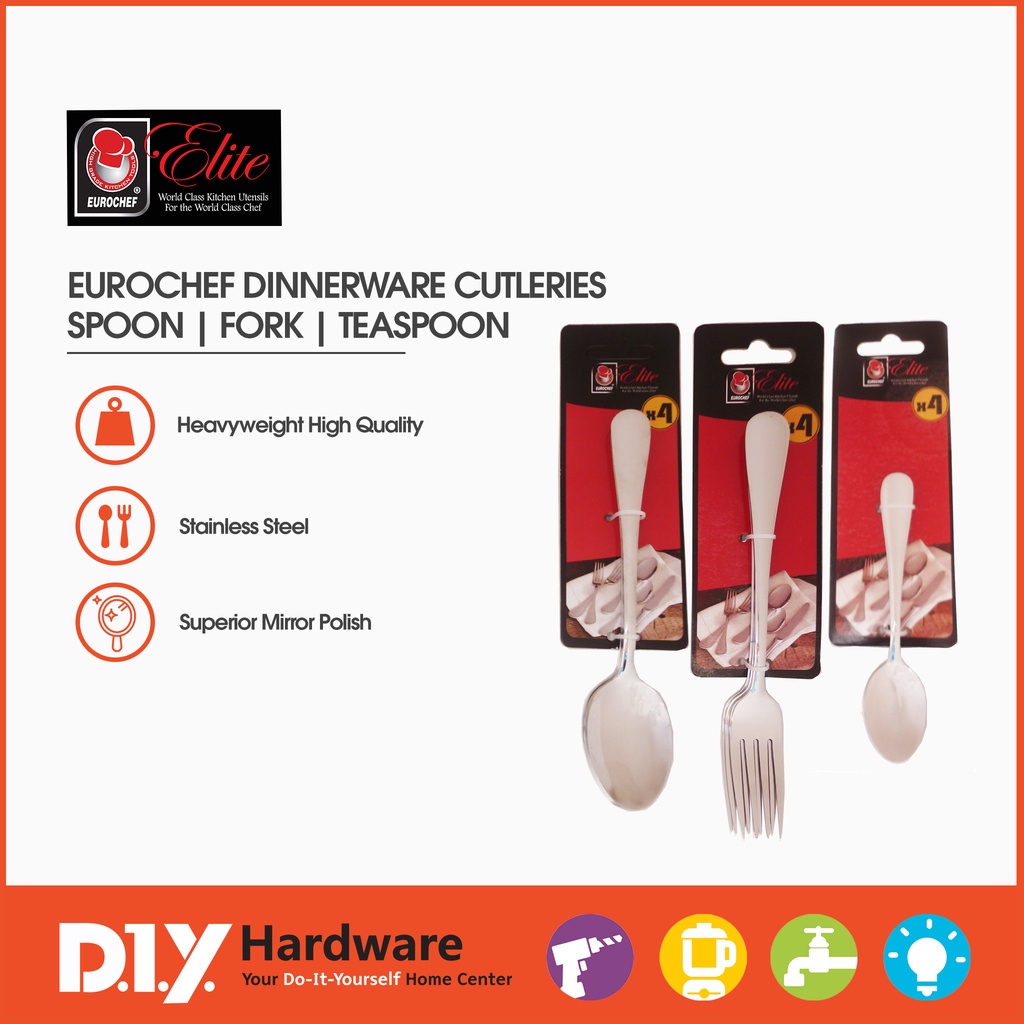Eurochef Dinnerware Cutleries Spoon | Fork | Teaspoon | Shopee Philippines