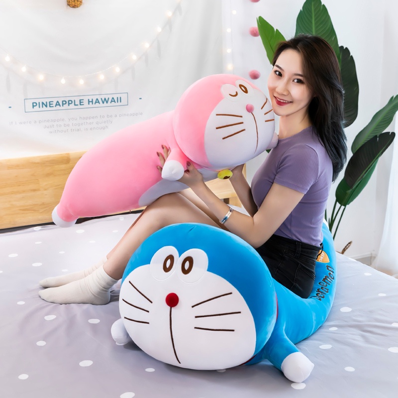 60-120cm Anime Girl Heart Long Striped Plush Pillow Doraemon Home ...