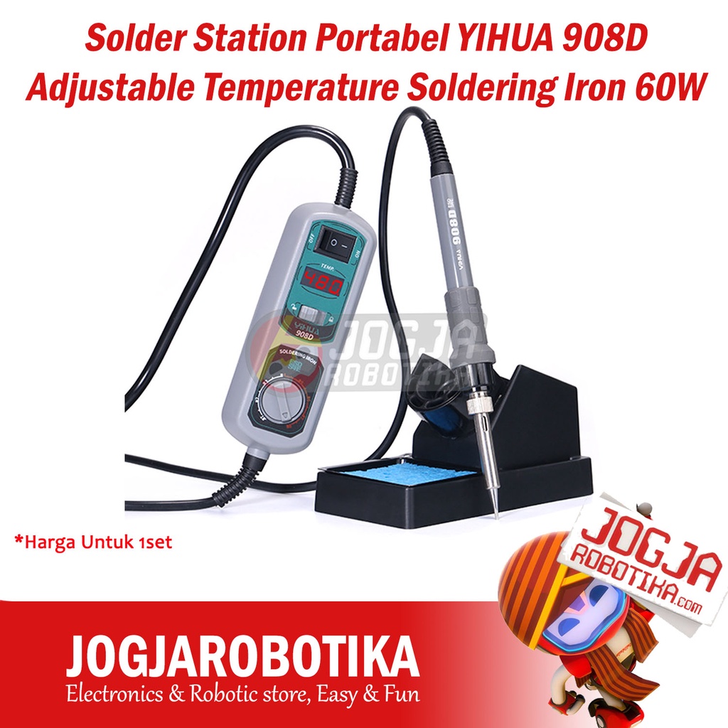 Yihua 908D Portable Soldering Station Adjustable Temperature Soldering Iron 60W | Shopee Philippines