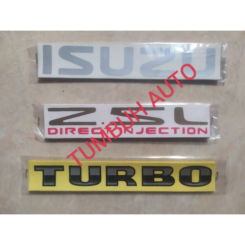 Sticker Striping Logo Writing 3pcs Isuzu Turbo 2.5 L Direct Injection ...