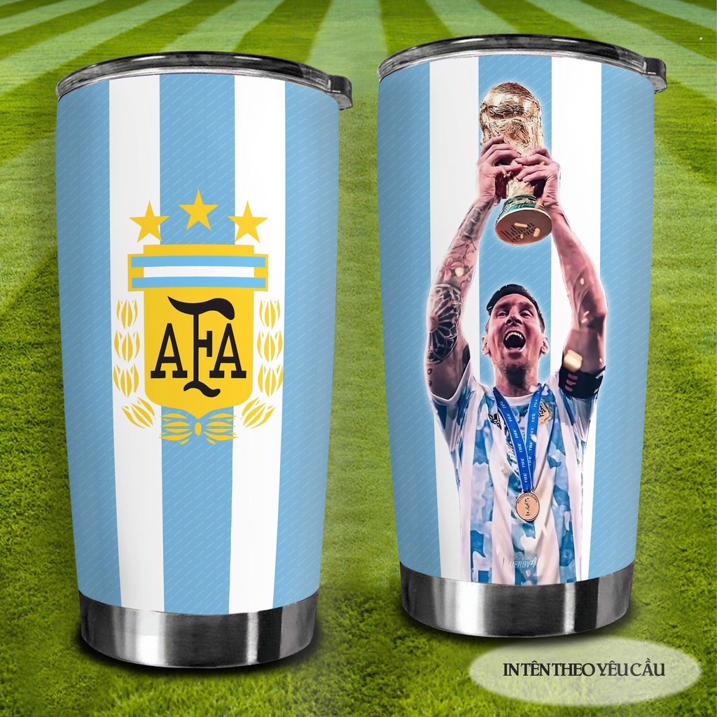 Messi Lift Cup Go Drink Fans Football Thermal Cup 600ml Print name and ...