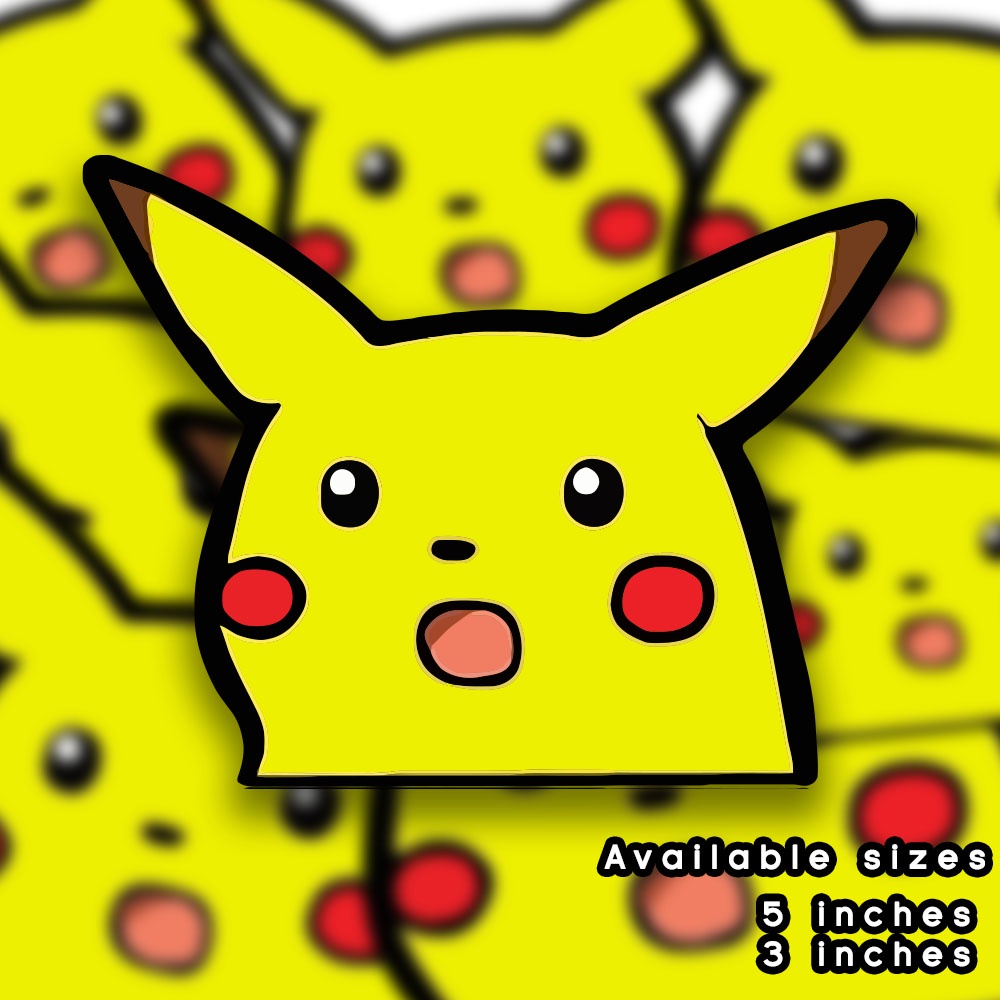 Suprise Pikachu | Pokemon Sticker | Pikachu Peeker | Pickahu Aquaflask ...