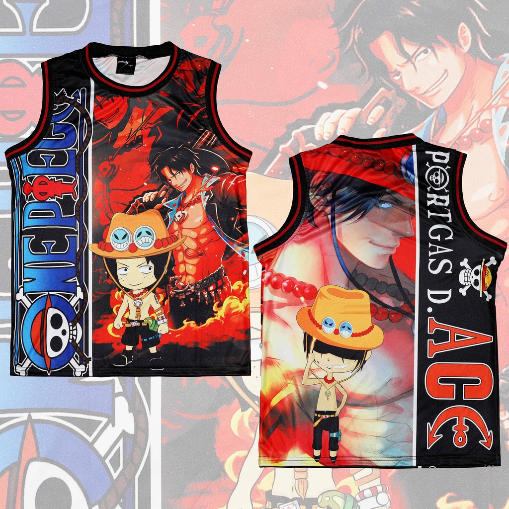 Anime One Piece Sublimation Jersey for Kids Cartoon Sando Shirts [6-13 ...
